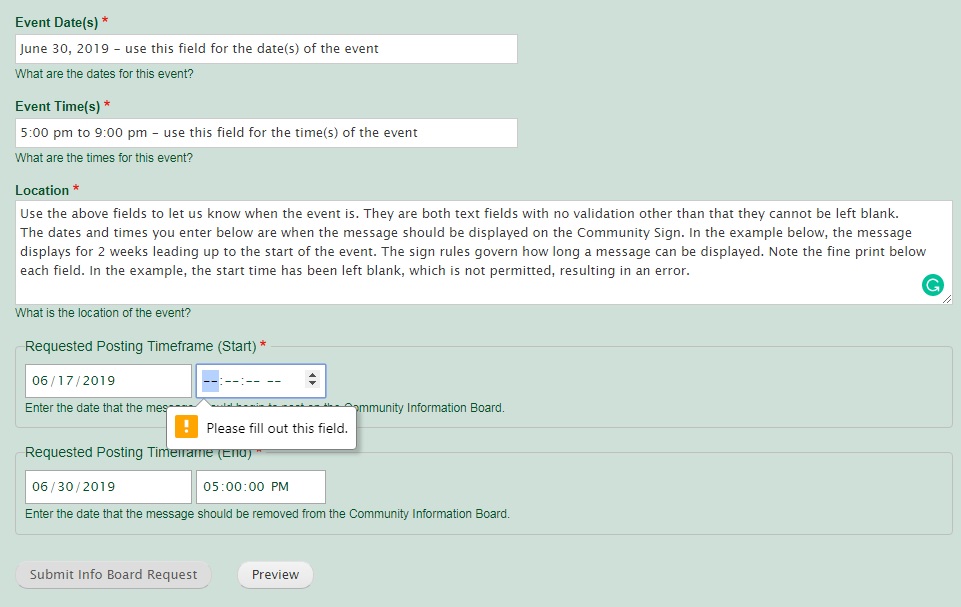 "The Start date is invalid. Please enter a date in the format 2016-10-06 11:45:44" error ...